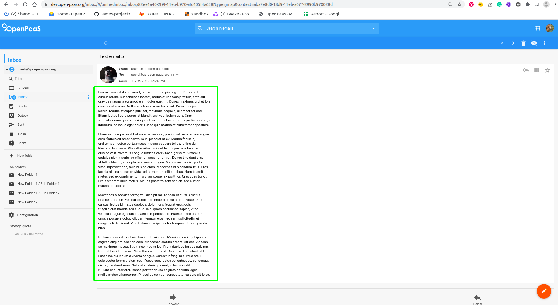 OpenPaas displays a plain text message shifting to the left · Issue #273 · linagora/esn-frontend ...