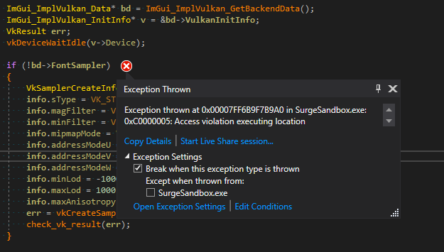 Crash while using Vulkan + Win32 backend · Issue #4553 · ocornut/imgui · GitHub