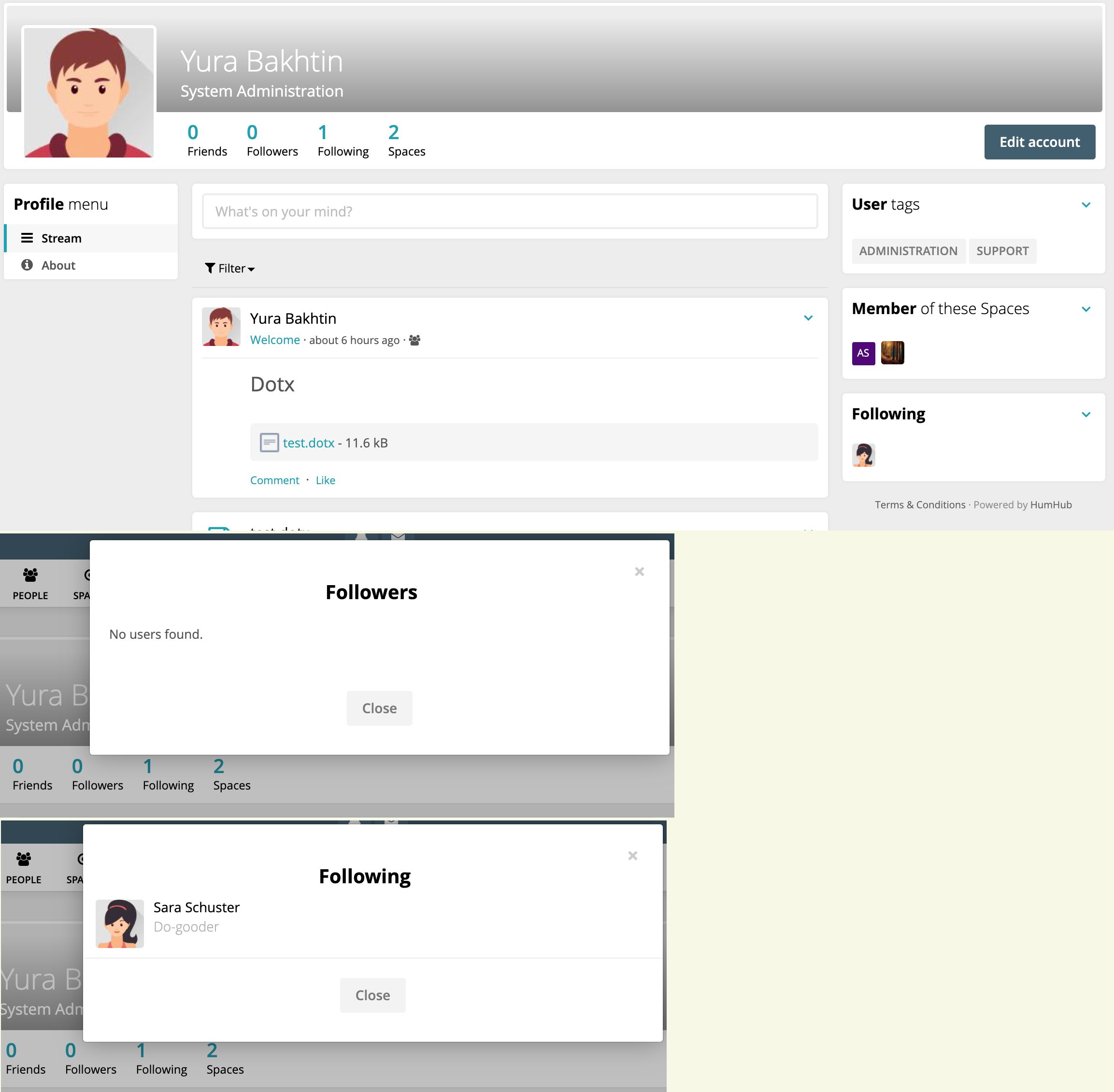 Numbers of Follower/Followed at User Profile Header is different from ...