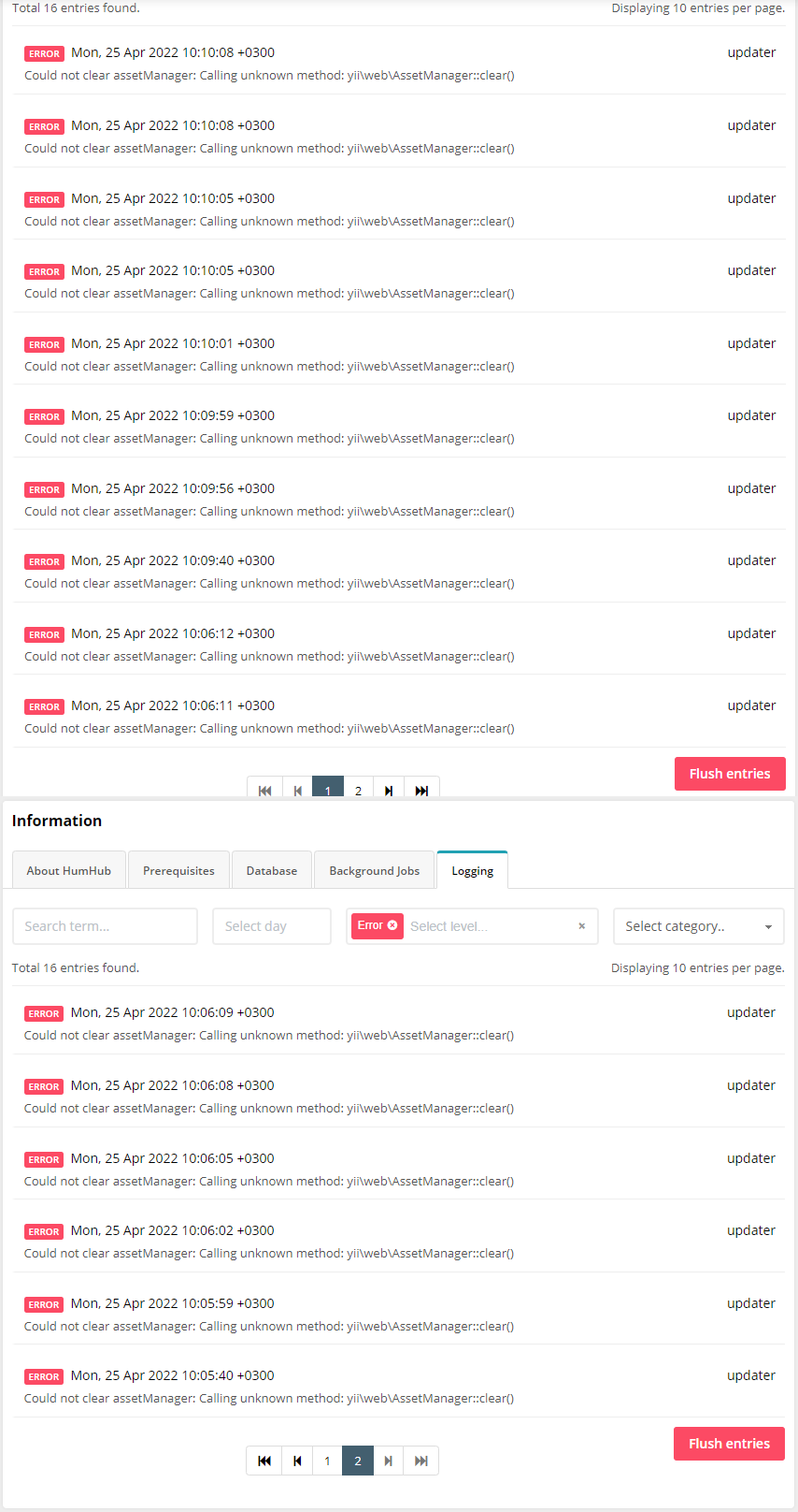 Error updating 1.10.4 to 1.11.0: "Access to undeclared static property: yii\helpers\Json ...