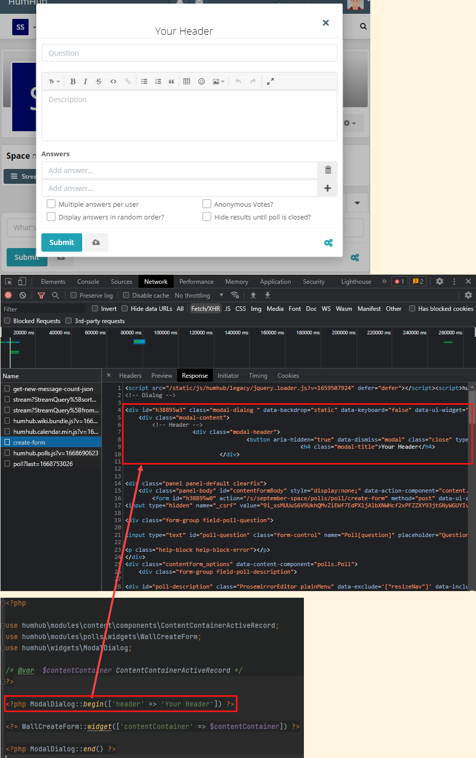 Humhub 1.13 - WallCreateContentMenu should not use the WallStreamModuleEntryWidget -> $editMode ...