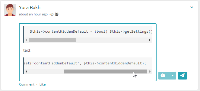 Submit button hidden when editing a comment having a long "code" line · Issue #6242 · humhub ...