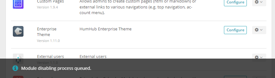 Disabling modules should be done in a background job · Issue #5713 · humhub/humhub · GitHub