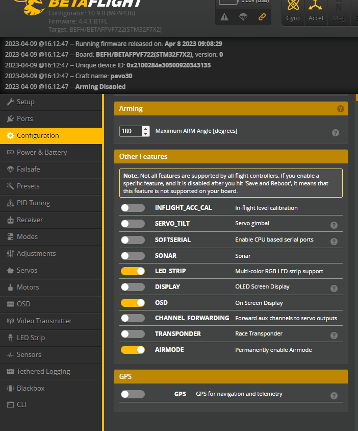 Blackbox logging not available - BETAFPVF722 v1 · Issue #12645 · betaflight/betaflight · GitHub