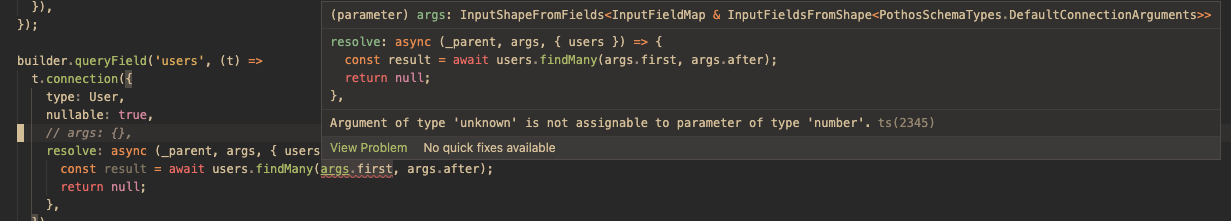 Regression On `args` Type Inference In Relay Connections · Issue 317 · Hayes Pothos · Github