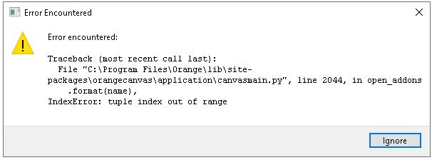 Unable to Open Add-Ons from Menu · Issue #4947 · biolab/orange3 · GitHub