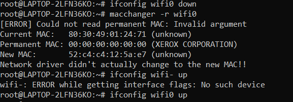 WSL macchanger isn't working · Issue #7779 · microsoft/WSL · GitHub