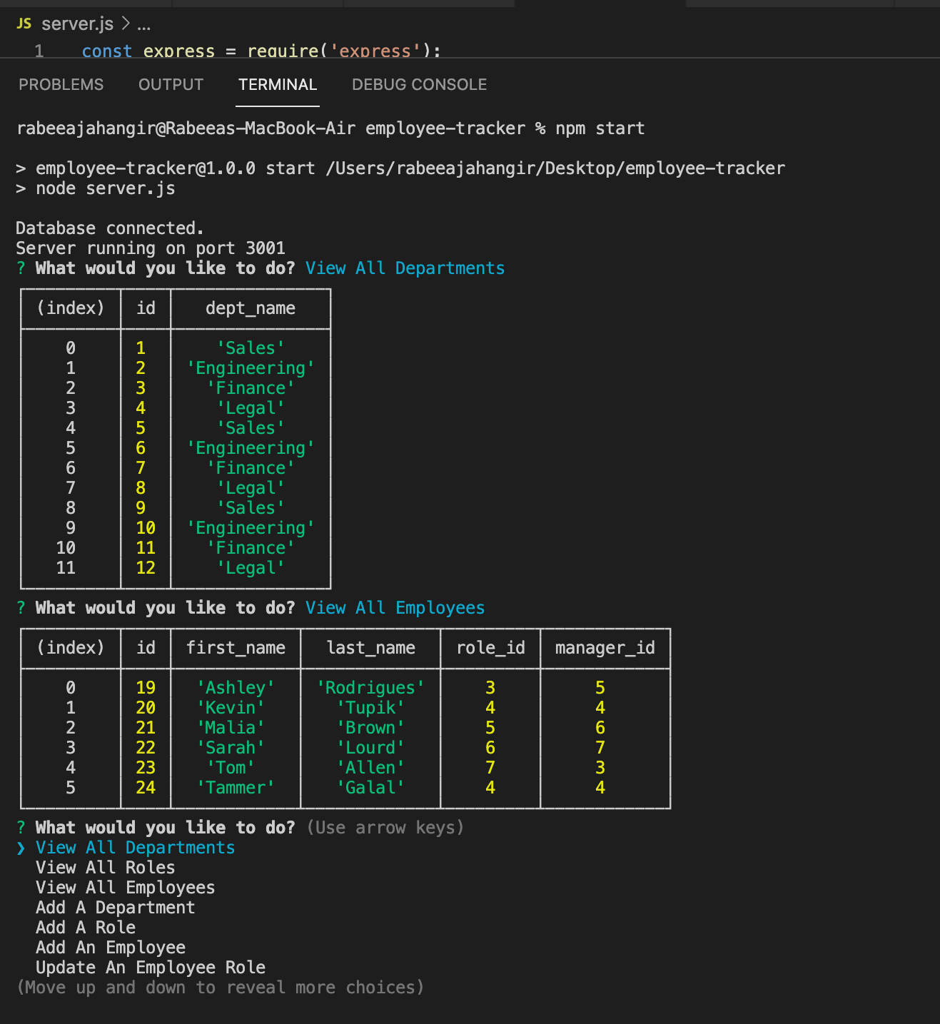 GitHub - rabeeajahangir/employee-tracker