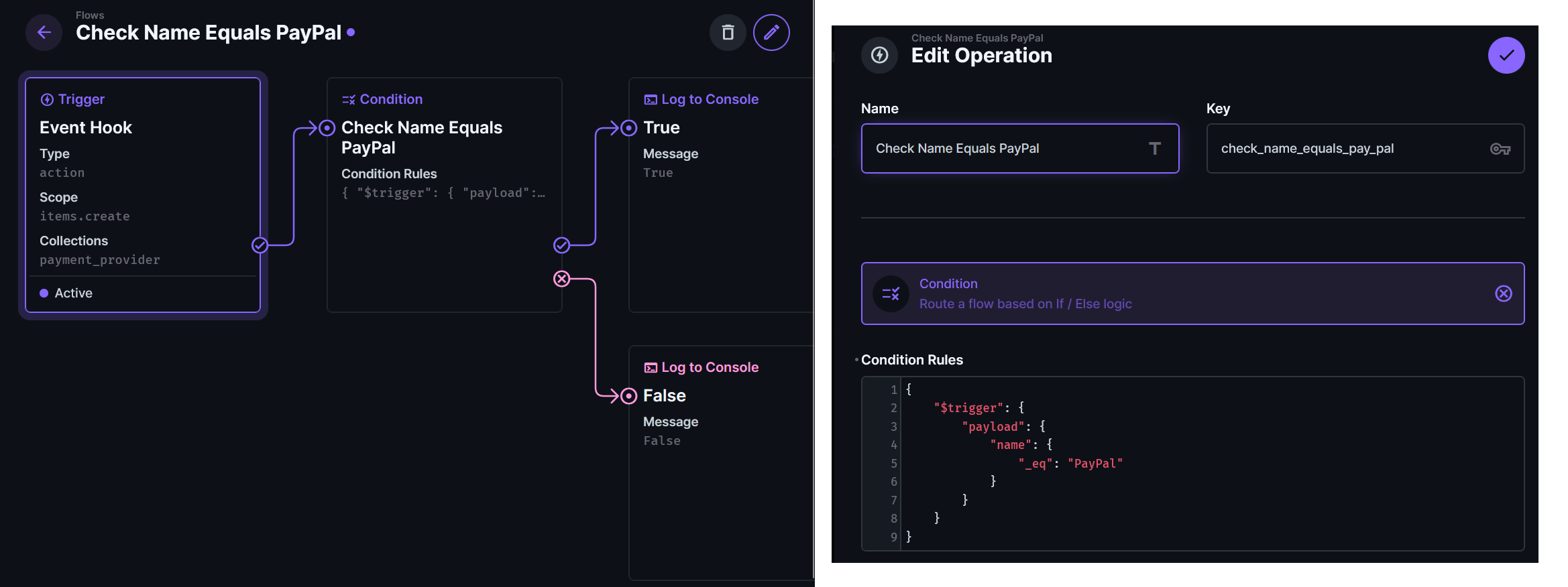 Flows: Condition Operation returning not allowed error · Issue #13855 · directus/directus · GitHub