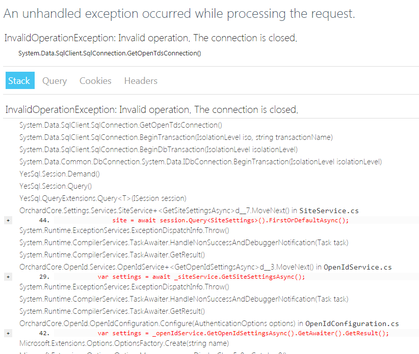 Error enabling OpenID module · Issue #1457 · OrchardCMS/OrchardCore · GitHub