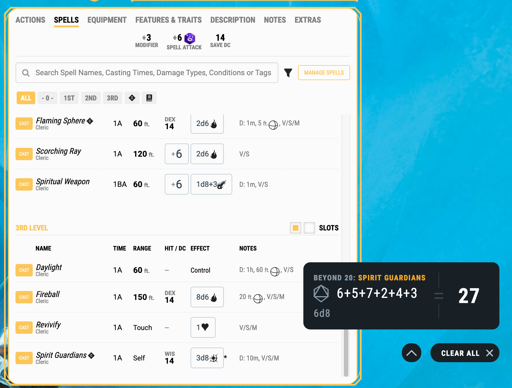 Spirit Guardians rolling 6d8 instead of 3d8 · Issue #495 · kakaroto ...