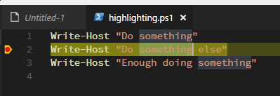 Selection highlight colors within breakpoint (PowerShell ISE Theme ...