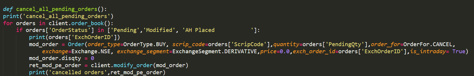 Cancel order and Modify order do not work · Issue #21 · OpenApi-5p/py5paisa · GitHub