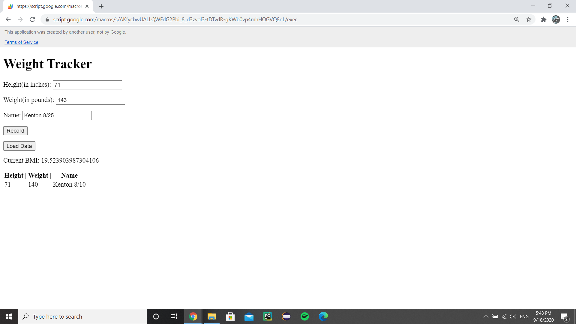 GitHub - KTL1216/Weight-Tracker-Web-App: Web App for tracking Weight ...