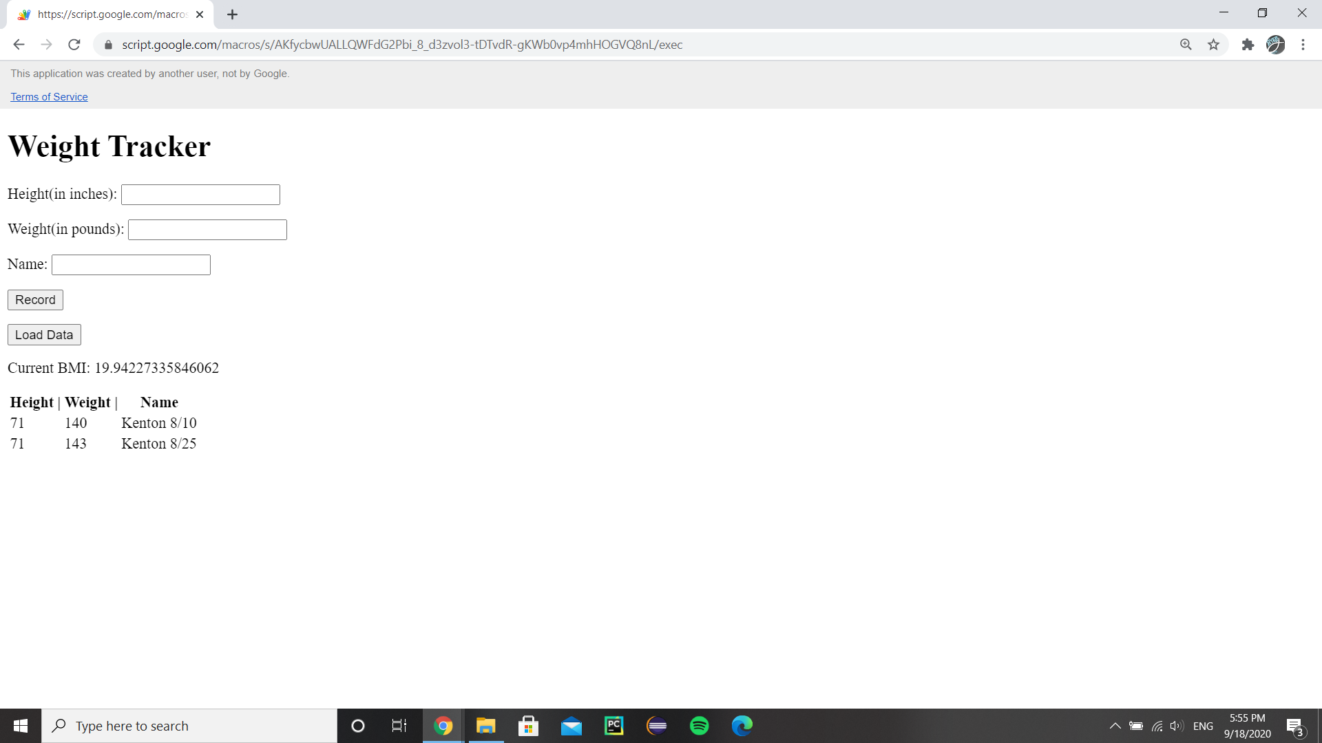 GitHub - KTL1216/Weight-Tracker-Web-App: Web App for tracking Weight ...
