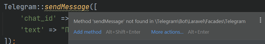 Method not found · Issue #937 · irazasyed/telegram-bot-sdk · GitHub