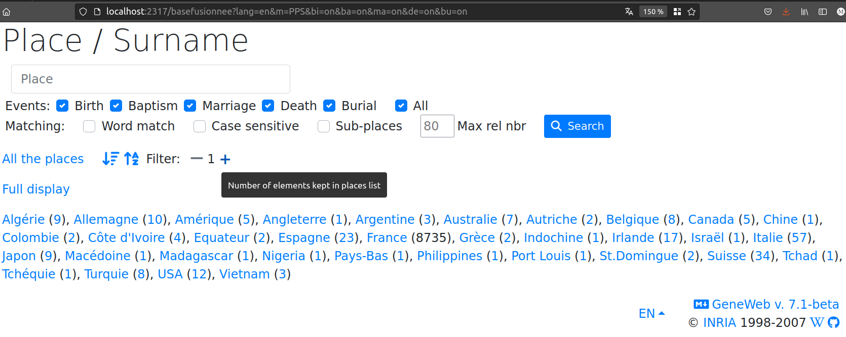 [BUG] Number of elements not incremented in Place/Surname page · Issue #1609 · geneweb/geneweb ...