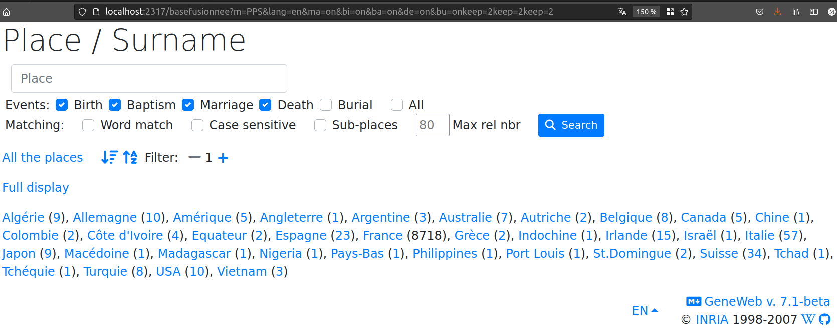 Bug Number Of Elements Not Incremented In Placesurname Page · Issue 1609 · Genewebgeneweb