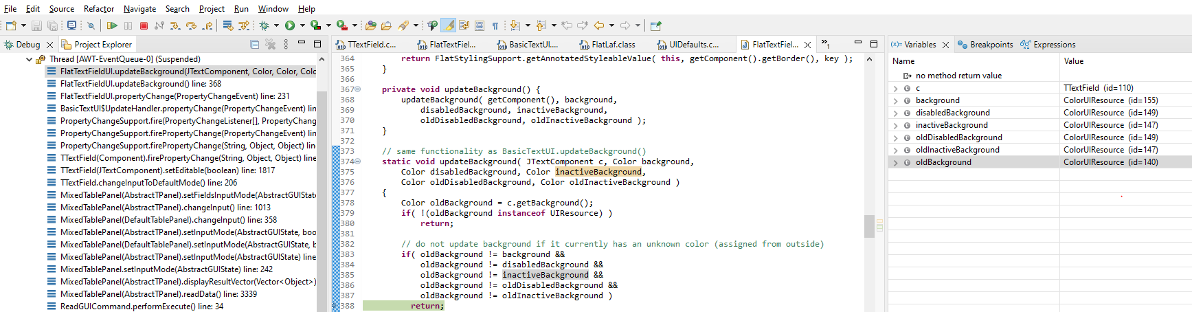 JTextField background not set correctly · Issue #732 · JFormDesigner/FlatLaf · GitHub