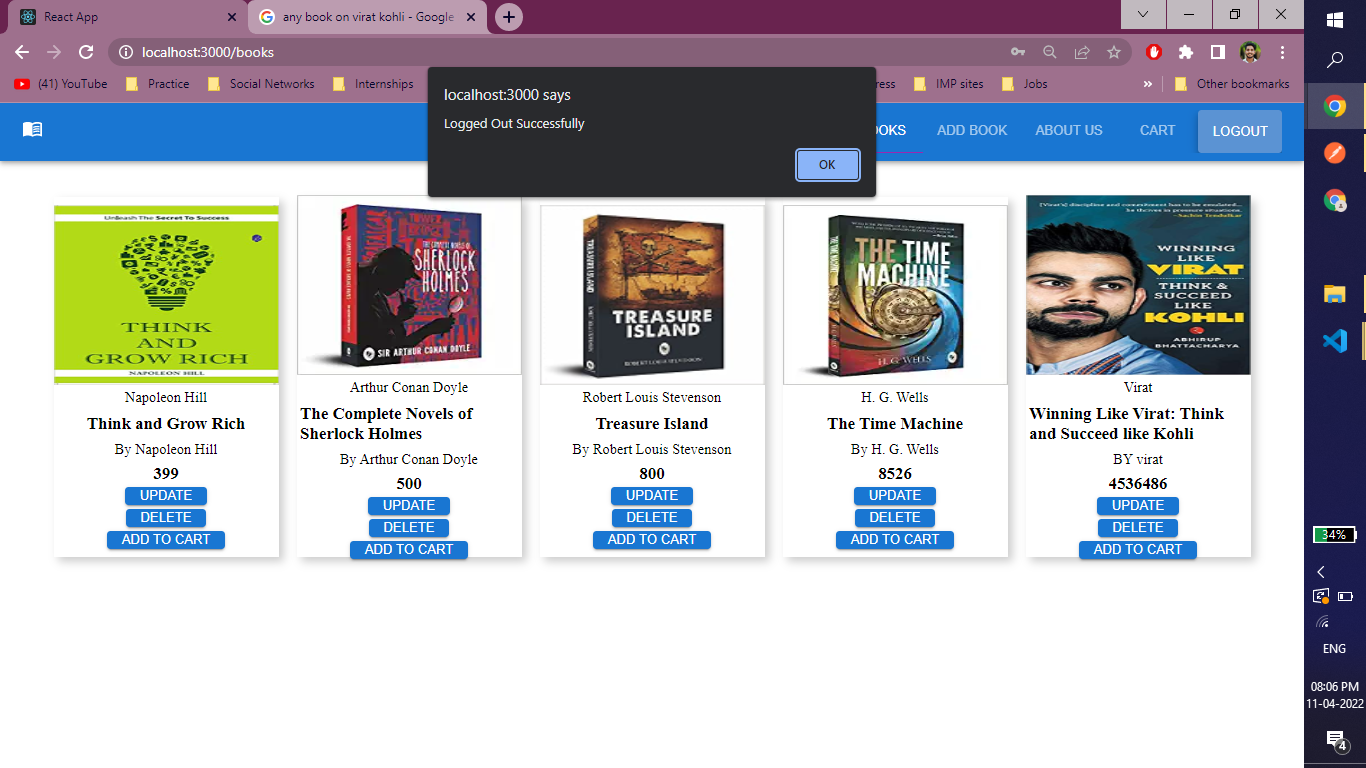GitHub - swaraj54/Book-Store-App-Frontend: Created Book Store App where User can Regsiter, Login ...