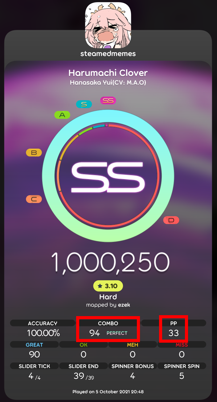 PP on results screen doesn't match expectations · Issue #12542 · ppy ...