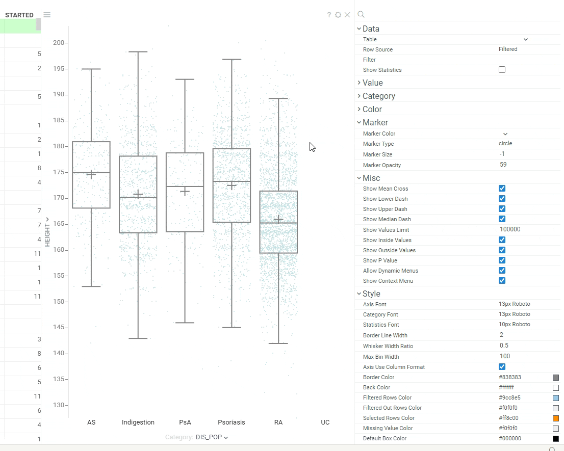 Box Plot Show Outside Values Does Not Work · Issue 1379 · Datagrok Aipublic · Github
