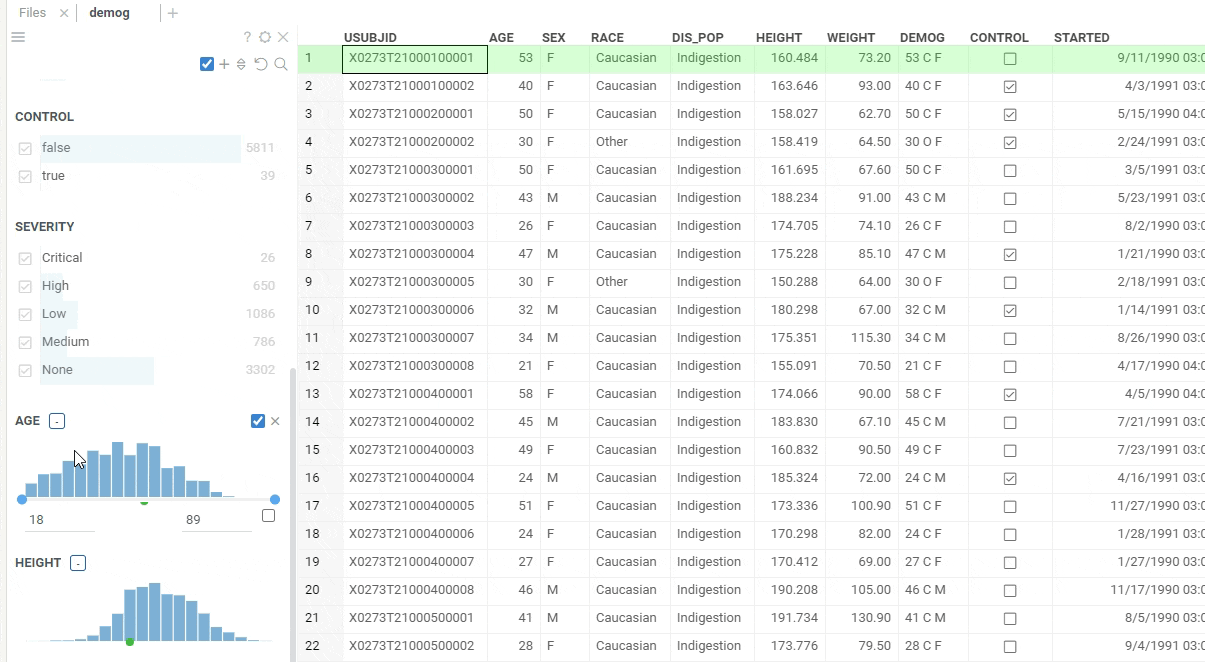 Improve usability of range filters · Issue #1465 · datagrok-ai/public · GitHub