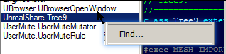 [469b] Add to UnrealEd possibility navigate/search class opened in editor in Actor browser ...