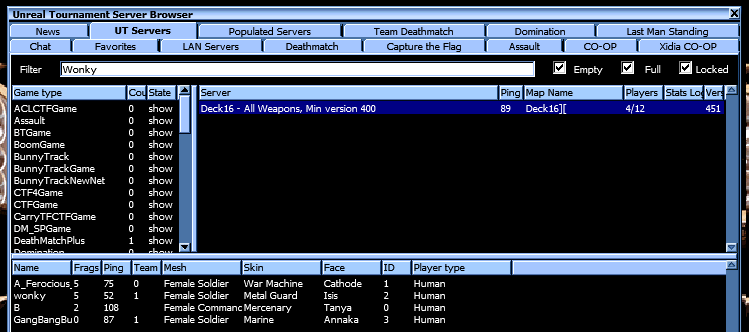 [469b] Add filters for Server browser · Issue #489 · OldUnreal/UnrealTournamentPatches · GitHub