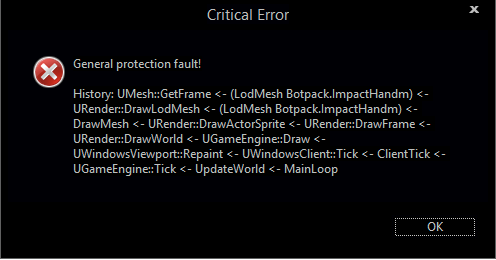 [469b] Crash UMesh::GetFrame · Issue #725 · OldUnreal/UnrealTournamentPatches · GitHub
