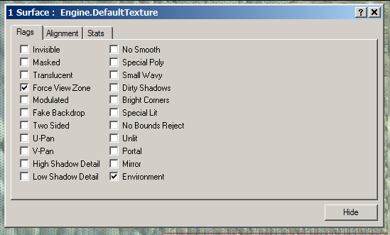 [469b] UnrealEd not able clear Enviroment/ForceViewZone flag for surface · Issue #794 ...
