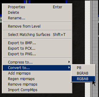 [469b] Add feature for convert texture to BGRA7 format in UnrealEd · Issue #1011 · OldUnreal ...