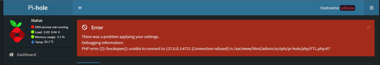 Pihole is crashing after upgrade of FTL 1.19.1 · Issue #5023 · pi-hole/pi-hole · GitHub