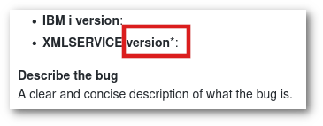 Extraneous asterisk in issue template · Issue #112 · IBM/nodejs-itoolkit · GitHub