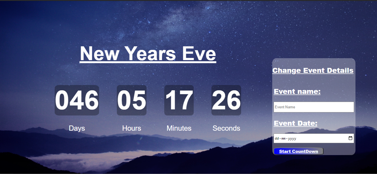 GitHub - ImranMuhammed/CountDown-Timer: To keep track of any upcoming ...