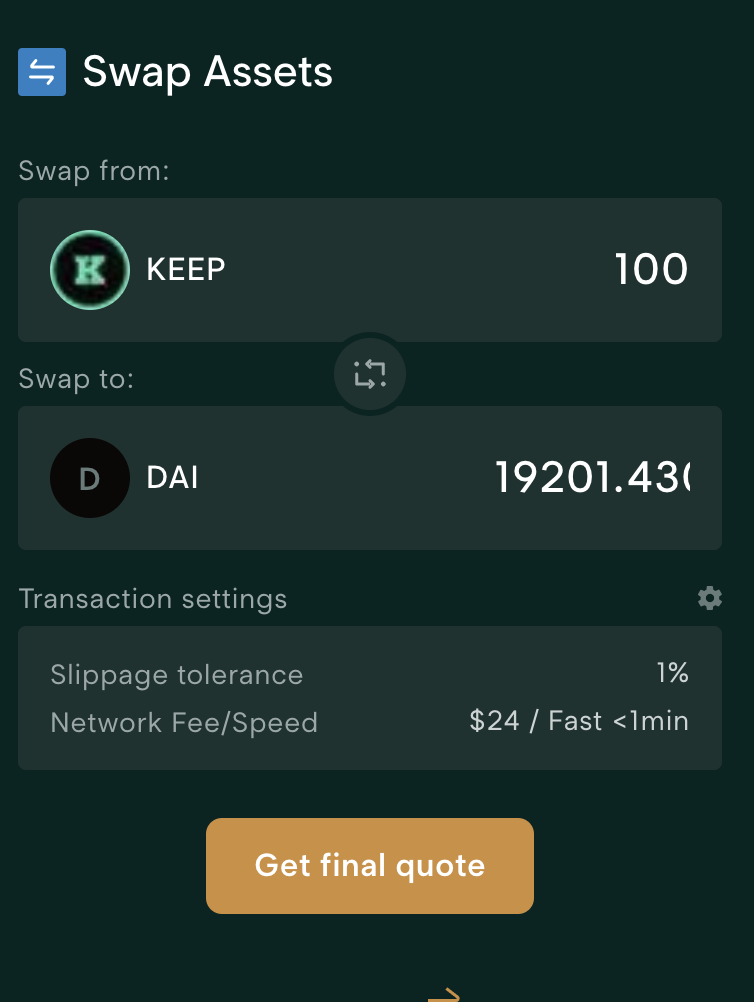 Swaps - exchange rates are dramatically off & can't complete swap ...
