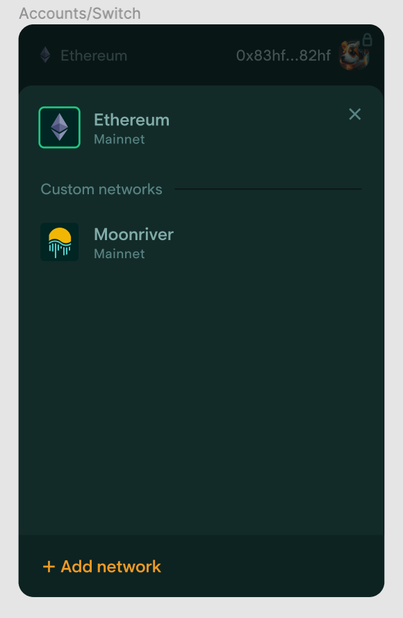 Network selector - separate custom networks · Issue #3192 · tahowallet/extension · GitHub