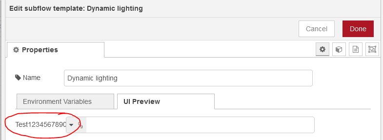 Subflow enviroment variable name field does not scale properly in UI · Issue #3844 · node-red ...