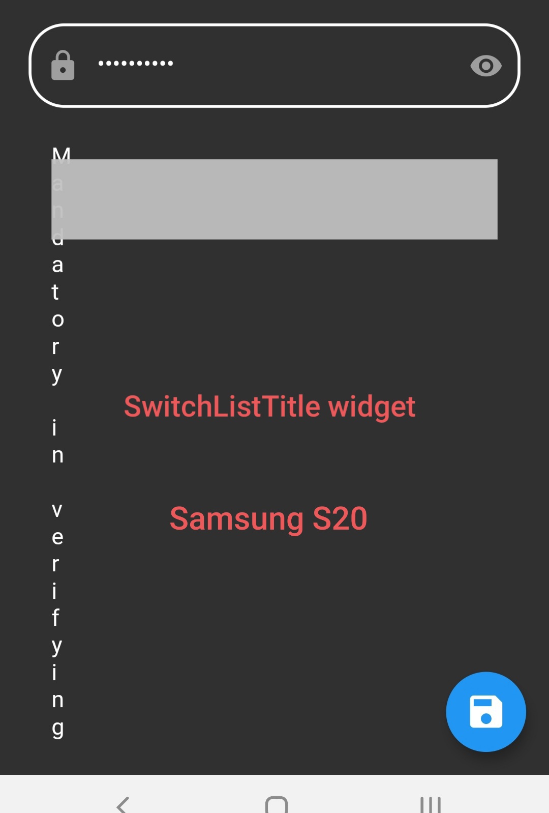 Switch Switchlisttitle Widget Not Work In Samsung S20 · Issue 64387 · Flutter Flutter · Github