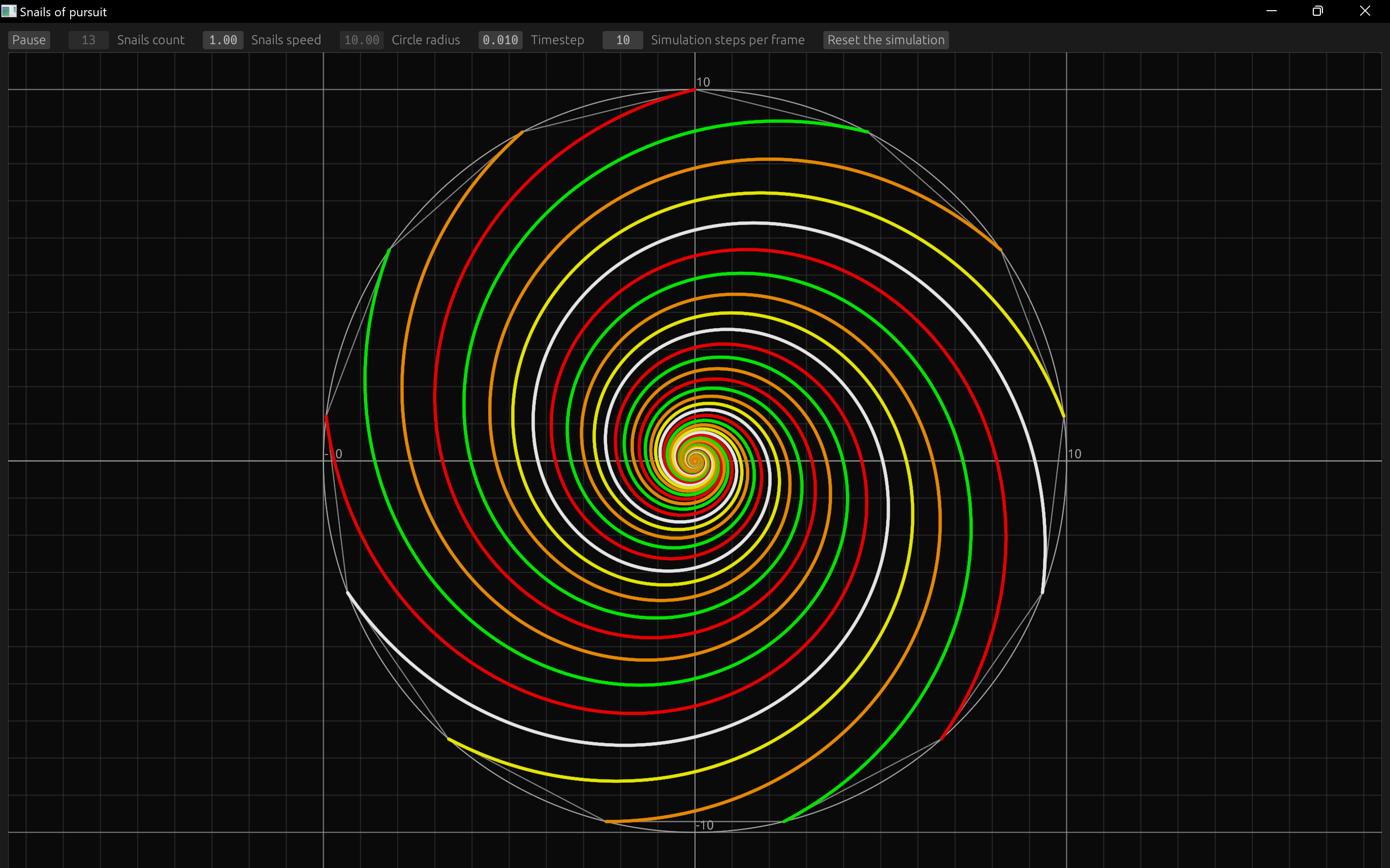 GitHub - Pandicon/snails-of-pursuit: A tool for visualising the "Snails of pursuit" question