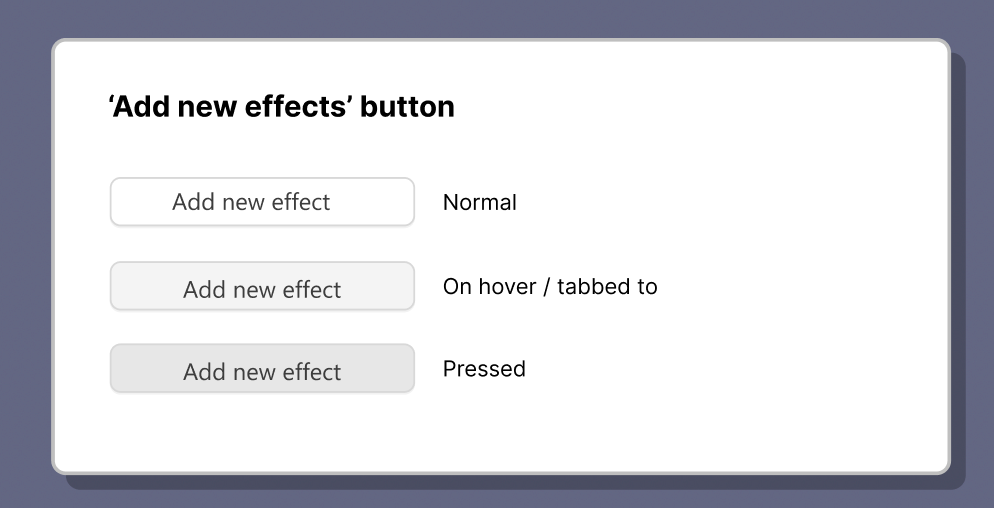 Hover state of the "Add new effect" button is missing · Issue #3113 · audacity/audacity · GitHub