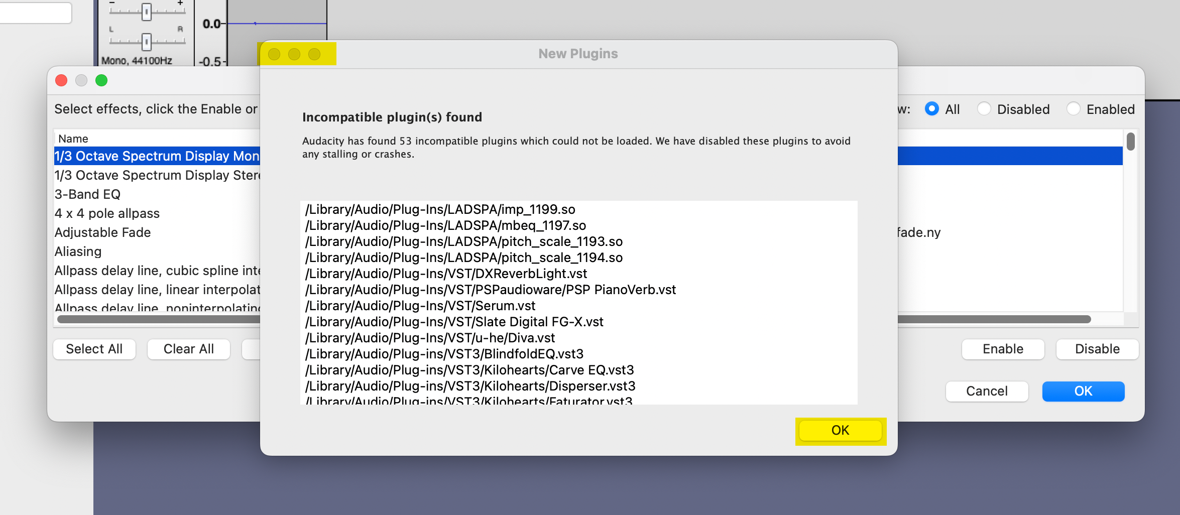 Incompatible plugins dialog should be shown for any failed plugins found from manual rescan ...