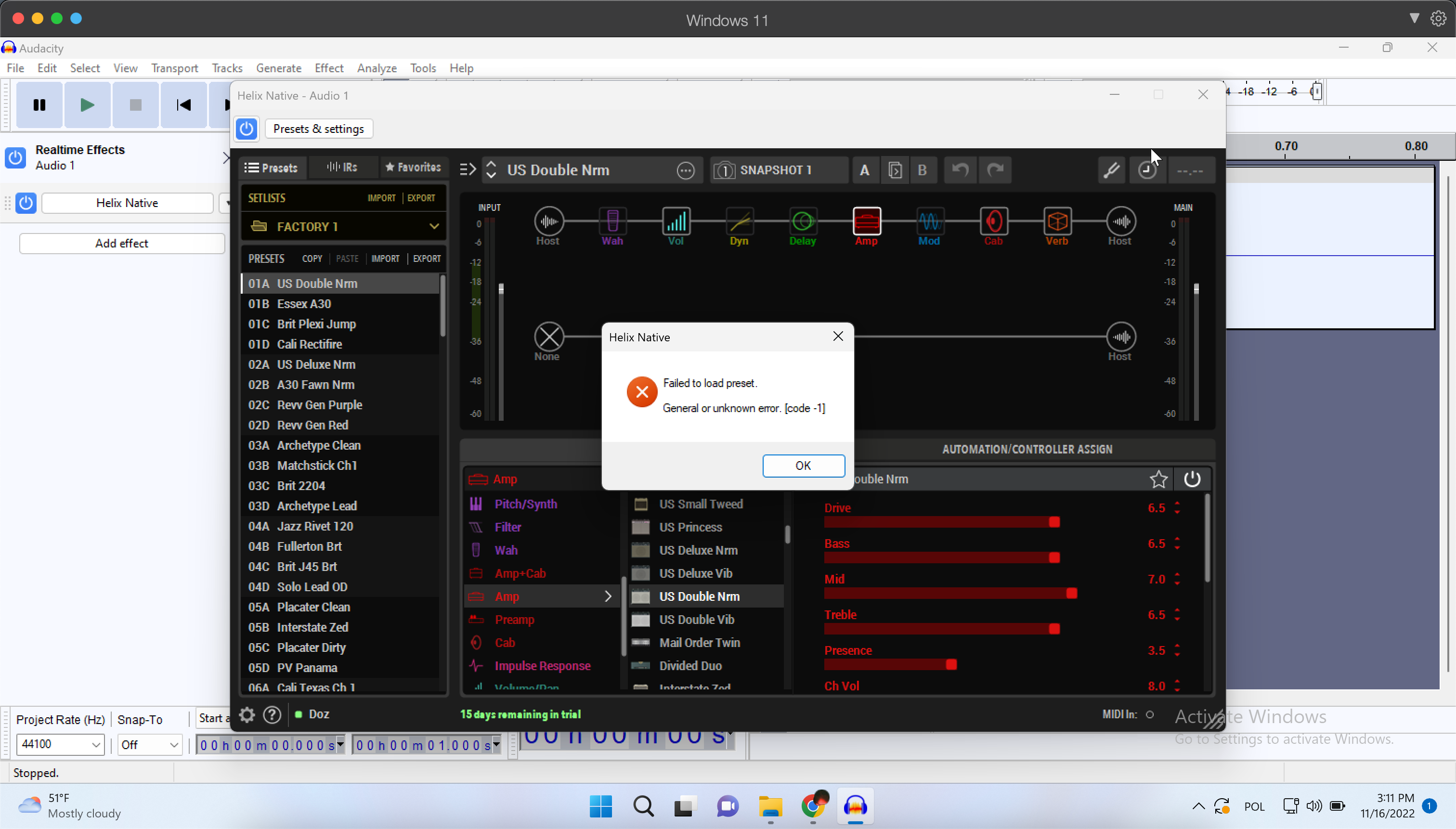 "Failed to load preset" when selecting a preset inside the Helix Native vst · Issue #3633 ...