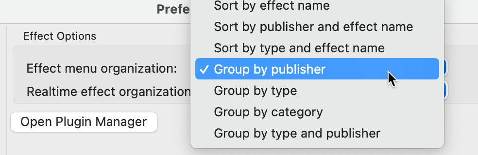 Let show publisher name in the list of effects when there's only one plugin (module of a plugin ...