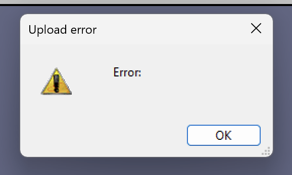No Error Message If The Internet Connection Is Lost When Uploading To · Issue 4625