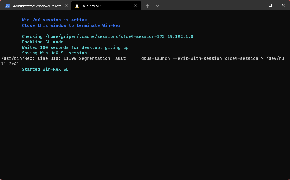 Can't Start Win-KeX in Seamless Mode · Discussion #6108 · microsoft/WSL · GitHub