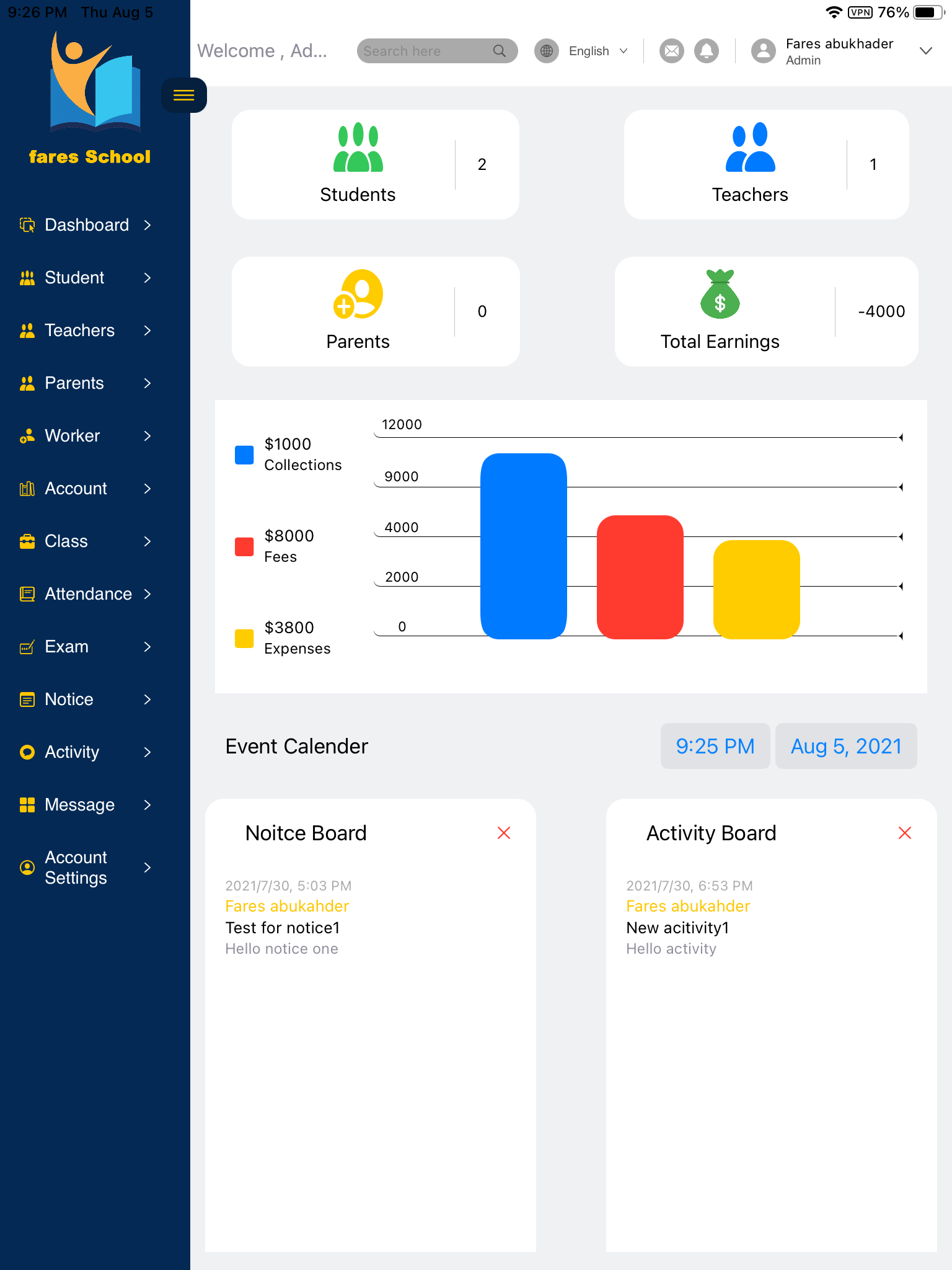 GitHub - Faris-abukhader/schoolDashboard: school management system