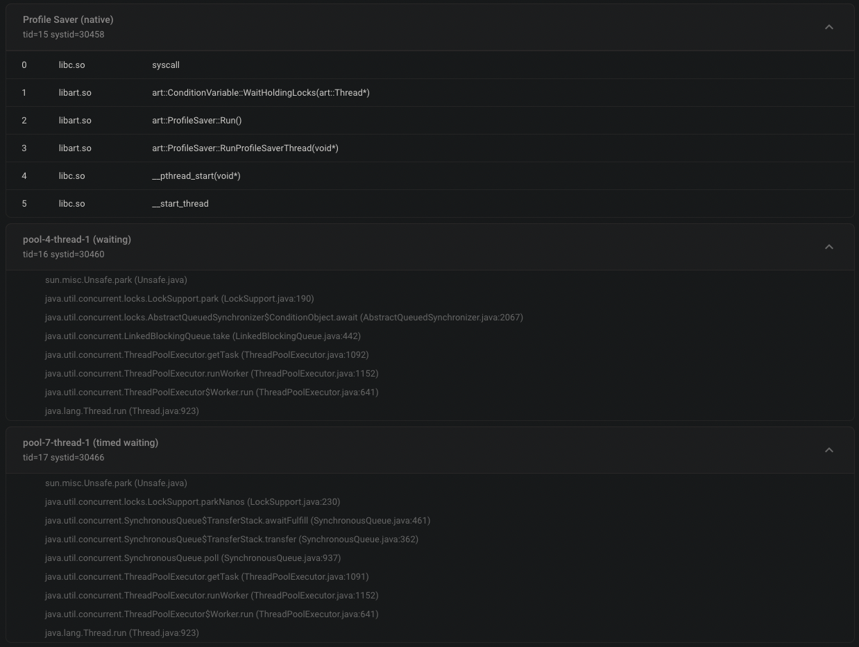 ANR event - dalvik.system.VMStack.getThreadStackTrace · Issue #96997 · flutter/flutter · GitHub