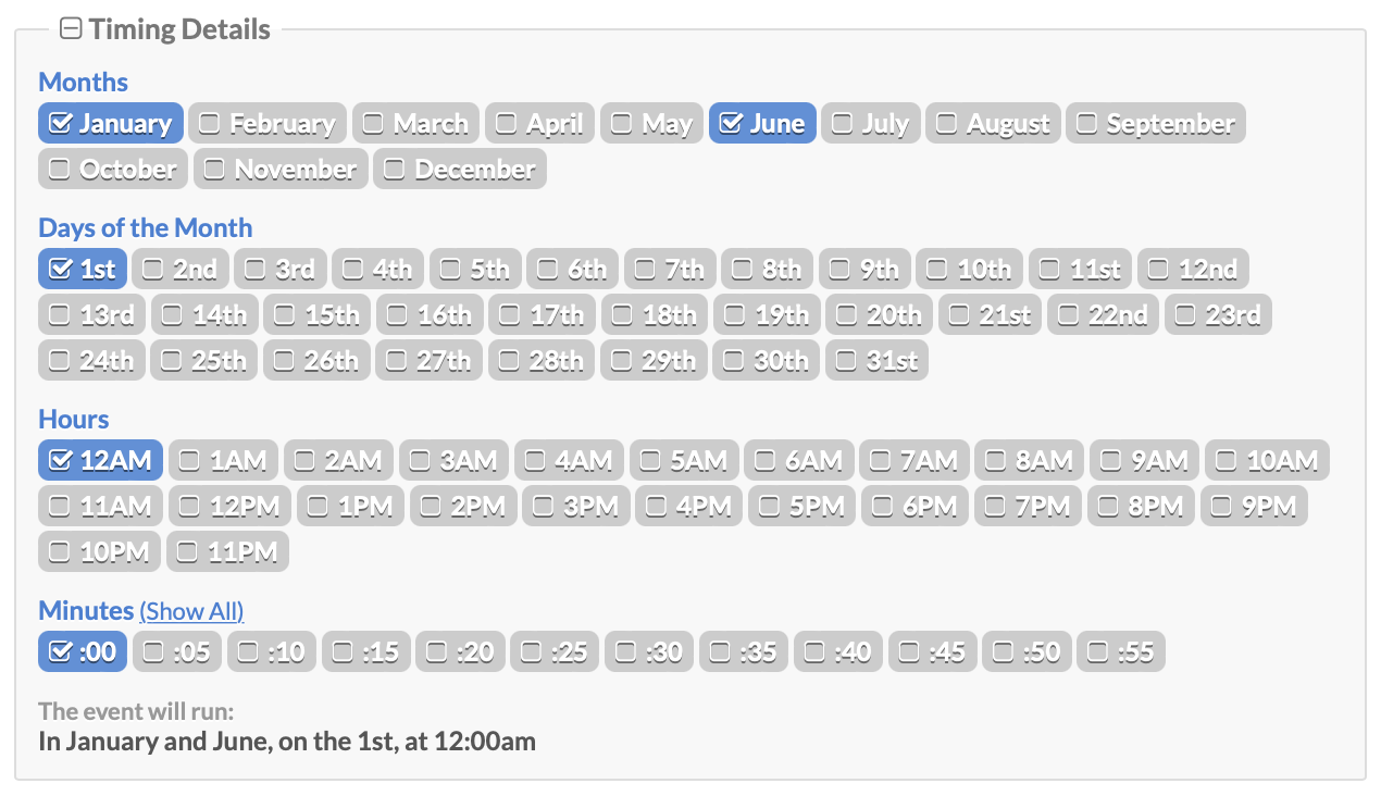 How to set an event start date and end date? · Issue #489 · jhuckaby/Cronicle · GitHub