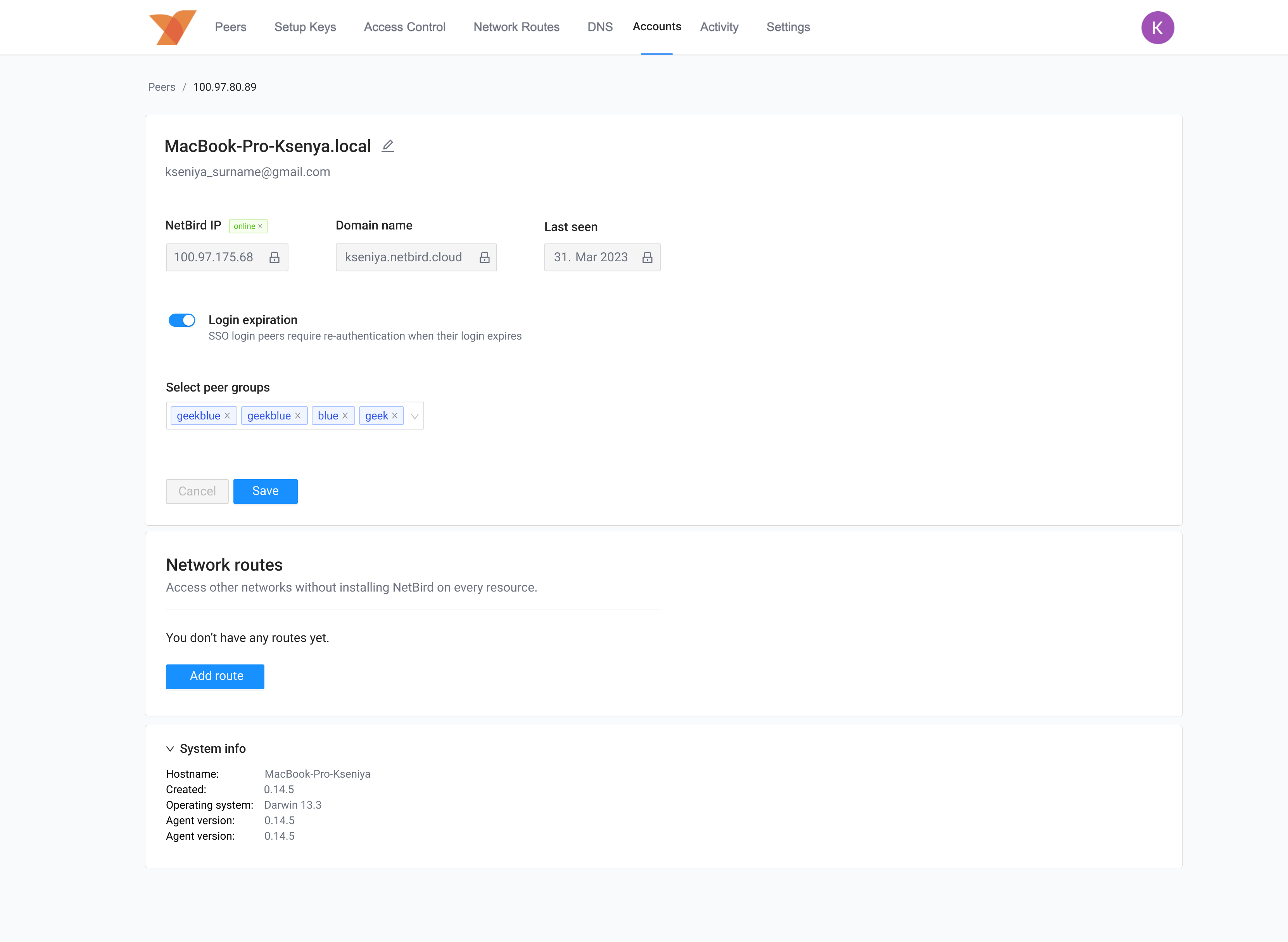 Update peer details view layout · Issue #193 · netbirdio/dashboard · GitHub
